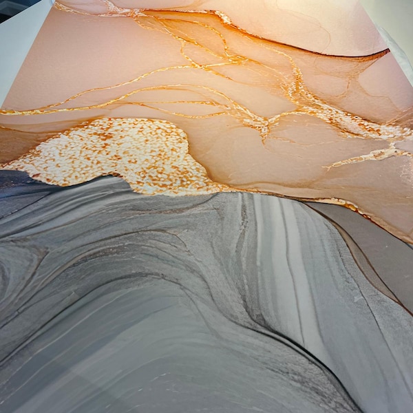 Beige Waves Mural, Elegant Fluid Pattern, Peel and Stick, Abstract ...