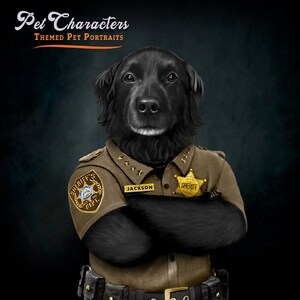 Canine Cop / Deputy and Sheriff Custom Pet Portrait , Police Dog Pet ...
