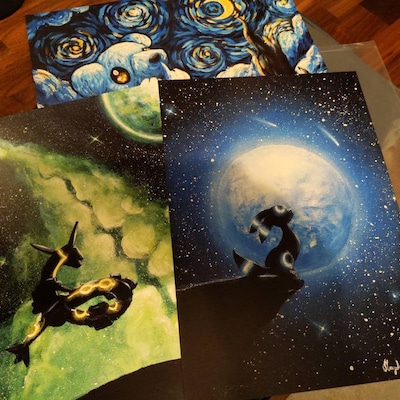 POSTER of Charmander Under the Moon Pokemon Print Art Work - Etsy