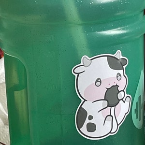 Cute Cow Munchimal Kawaii Animal Large Gloss Vinyl Notebook Laptop ...