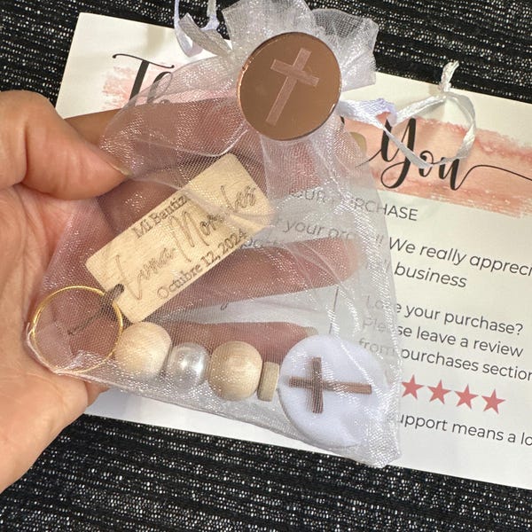 Custom Baptism Favors for Guest, Personalized Baptism Cross Keychain ...