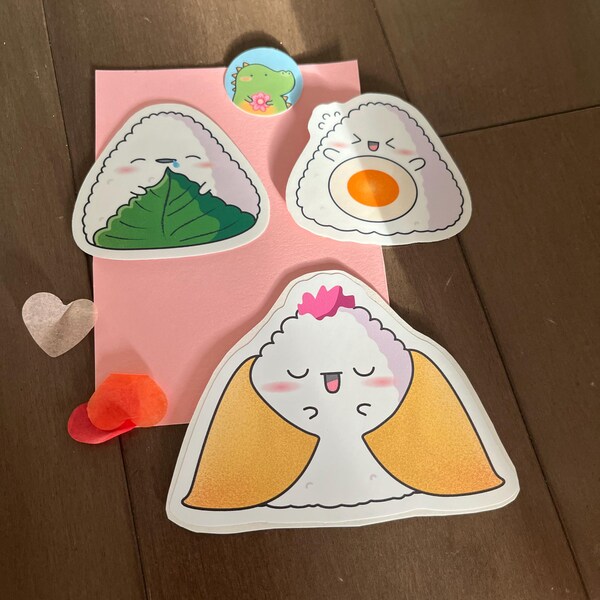 Tamago Onigiri Vinyl Sticker | Kawaii Stickers, Onigiri Stickers | Cute ...