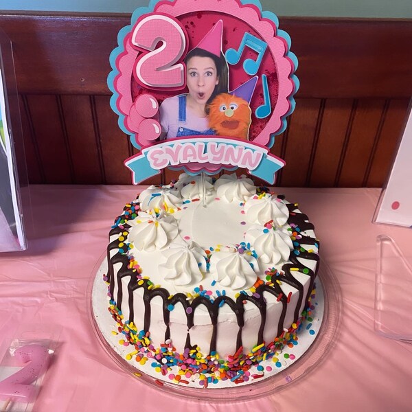 Bubble Gum Ms. Rachel Glitter Cake Topper - Etsy