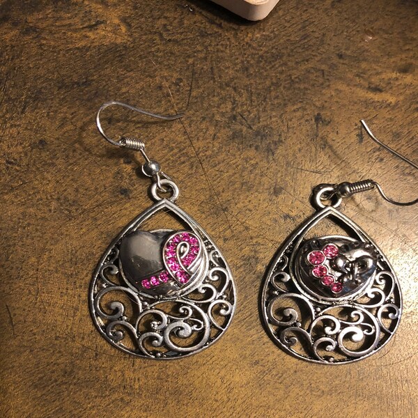 Snap Earrings Scroll Drop Earrings, Silvertone. Fits 12mm PETITE/MINI ...
