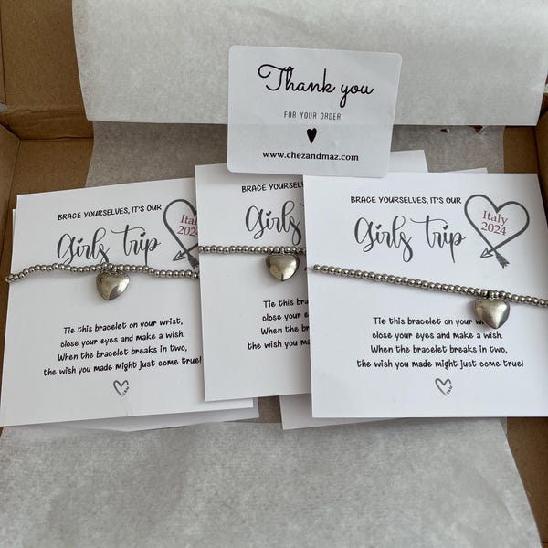 Eucalyptus Border Hen Party Wish Bracelets Personalised Goodie Bag ...