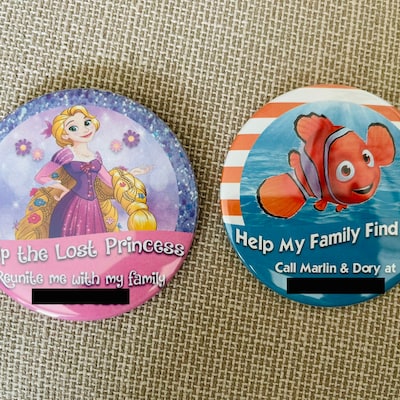 Help My Family Find Me Button Finding Nemo Button Identification Button ...