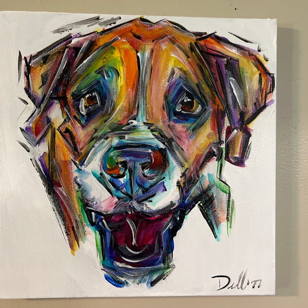 Dog Art, Custom Dog Paintings, Custom Pet Portrait, Animal Art, Acrylic ...