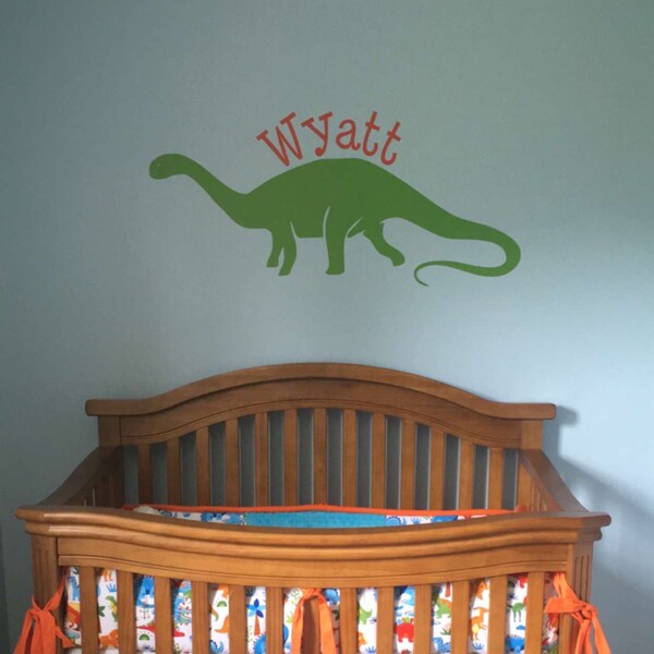Large Dinosaur Brontosaurus Personalized Name Wall Decal, Customize ...
