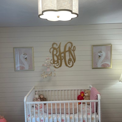 Gold Monogram Wall Hanging Wall Letters Custom Painted - Etsy