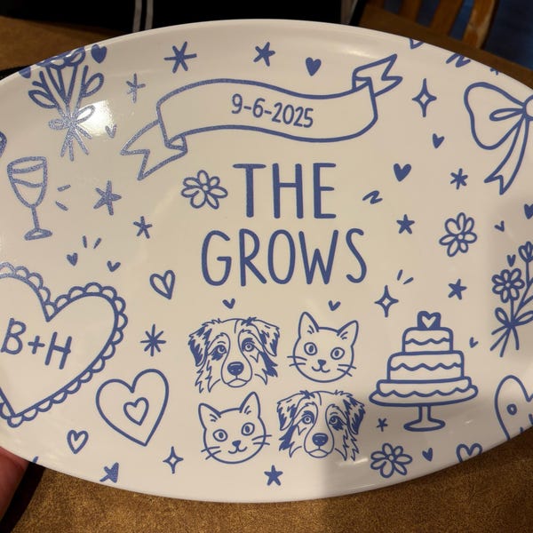 Personalized Wedding Platter: Custom Bridal Gift, Names & Date - DECOR ...