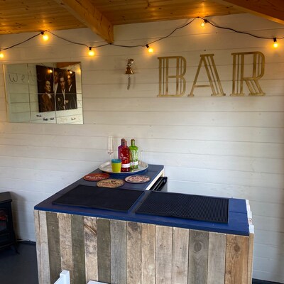 Gold Art Deco Bar Sign , Rusty Metal Letters , Home Bar Sign , Garden ...