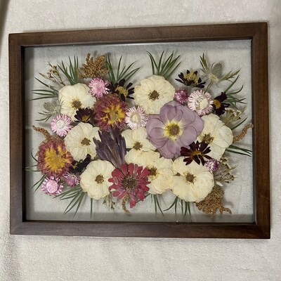 11x14 Custom Floral Shadow Box Wedding Flower Shadow Box Funeral ...