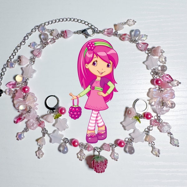 Bright Pink Lampwork Raspberry, Frost Glass Berries, Lampwork ...