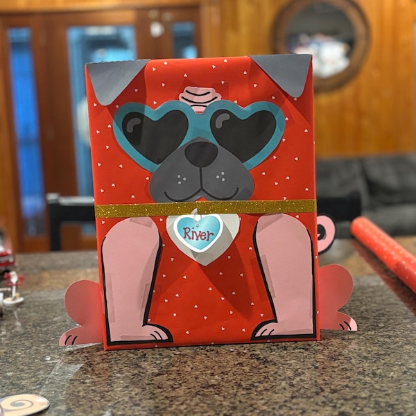 Pug Valentine Box Printable Decor Kit, Cute Puppy Dog Valentine's ...