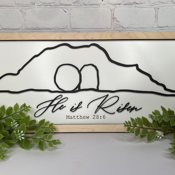 Beautiful Easter Mantle Sign Set Tomb, Cross, and Thorn Crown Laser Cut ...