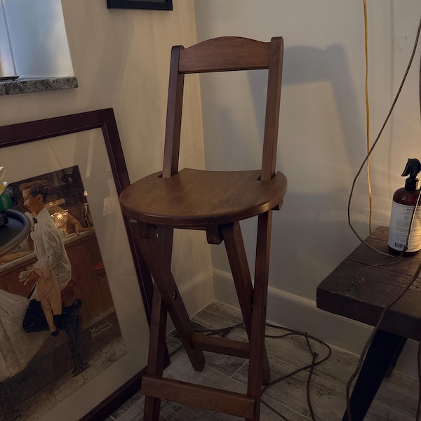 Compact Folding High Table, Collapsible Round Top Table, Natural Wood ...