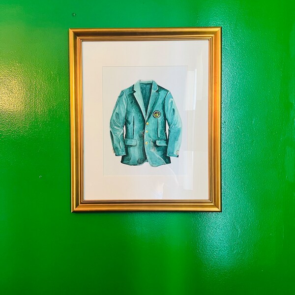 Watercolor Golf Green Masters Jacket Print | Nursery Wall Art | Dad ...