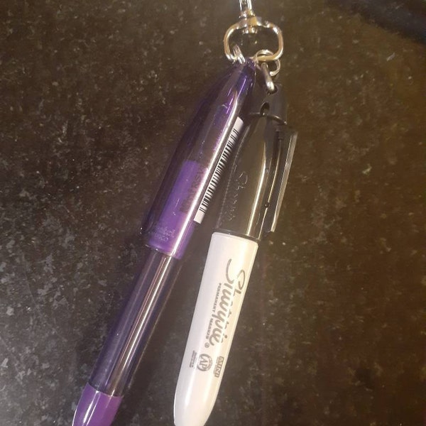 Sharpie and Pen Keychain | Badge Reel Sharpie | Badge Reel Pen ...