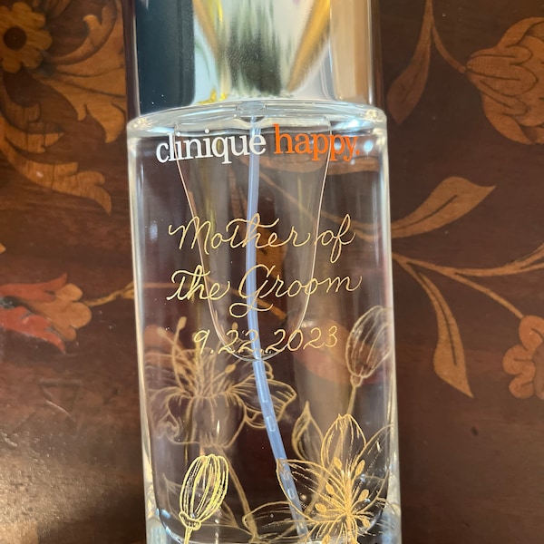 Floral Engraved Perfume Bottle, Personalized Perfume With Flowers ...
