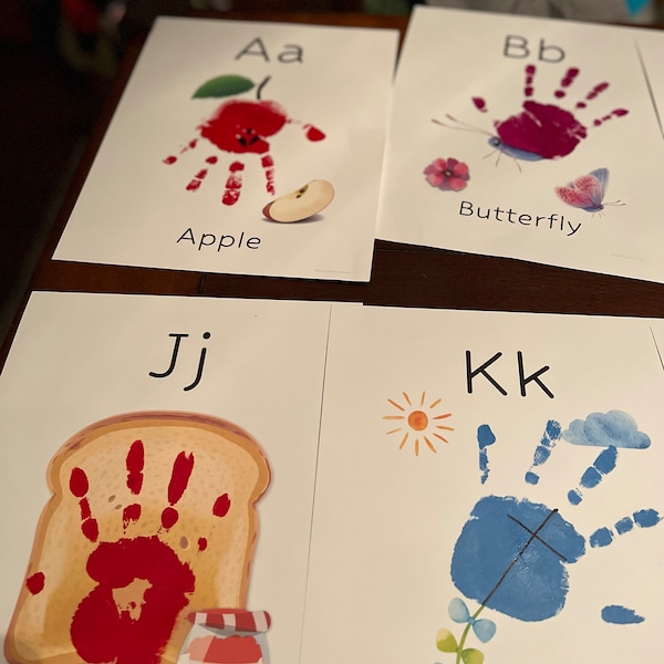 A-Z ABC Alphabet Handprint Craft Art Phonic Book / Baby Toddler Child ...