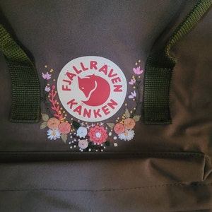 Hand Embroidery on Fjallraven Kanken Backpack With Flowers and Rainbow ...