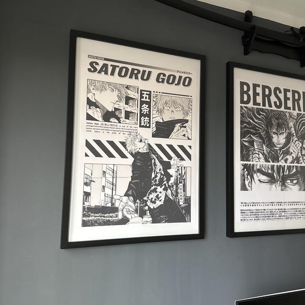 Jujutsu Kaisen Poster Manga Art Anime Wall Print Minimalist Aoi Todo ...