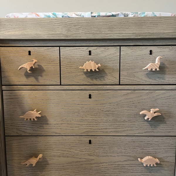 Dinosaur Dresser Knob for Nursery, Drawer Pull Handle for Kids Room. T ...
