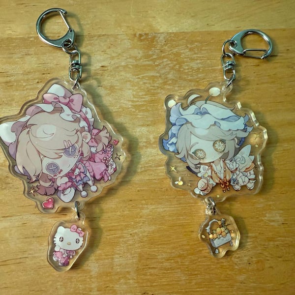Honkai Star Rail Acrylic Keychain With Sakura Clasp -4 Characters Robin ...