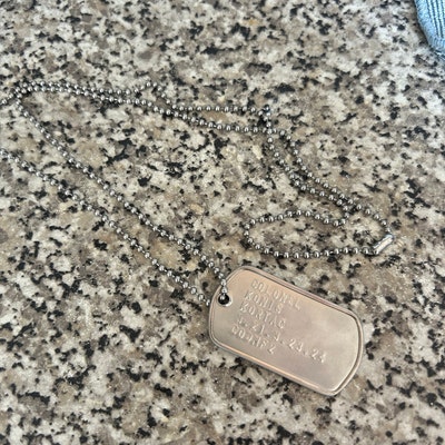 Stainless Steel US Army Dog Tag ID Set, Personalised & Embossed With ...