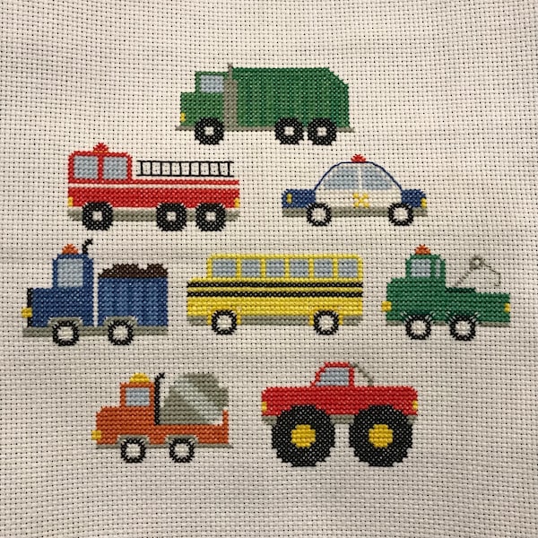 Cars and Trucks Cross Stitch Pattern - Etsy