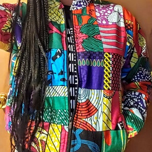 African Button Necklace With Matching Earrings Ankara Bib Body Jewelry ...