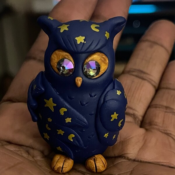 Candy Corn Owl, Owl Sculpture, Owl Figurine, Handmade Clay Figurine ...