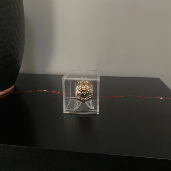 Championship Ring Display Case Box Clear Stand Holder Cube Ring Box ...