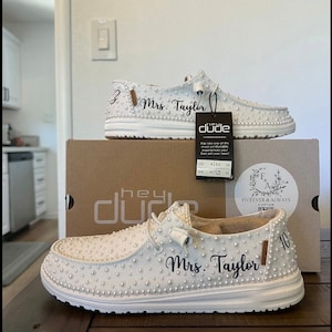 Womens / Wedding Custom Dude Shoes Perfect for Custom Gifts, Bridal ...