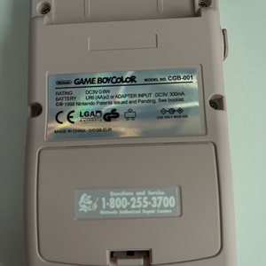 Gameboy Color Original Style Custom Rear Sticker / Label Full ...