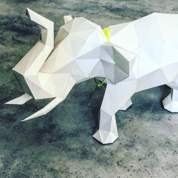 ELEPHANT 3D Papercraft PDF Paper Sculpture Template, Origami Kit, Paper ...