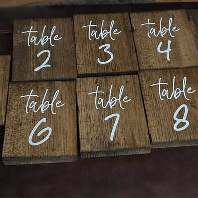 Table Number Sticker, Elegant Wedding Reception Vinyl Decal Numbers ...