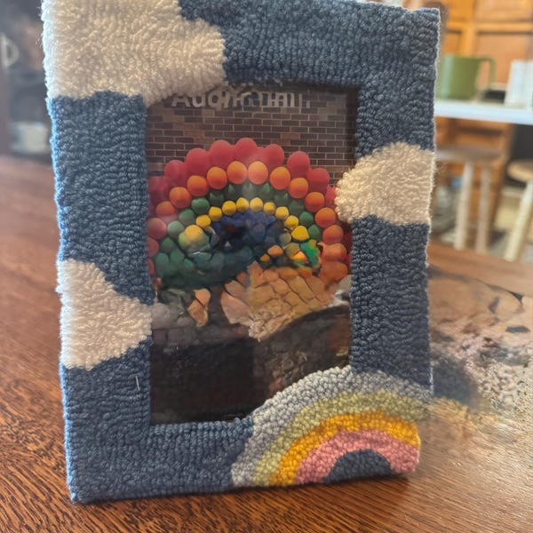 Handmade Punch Needle Picture Frame | Home Decor | 4x6 Picture Frame ...