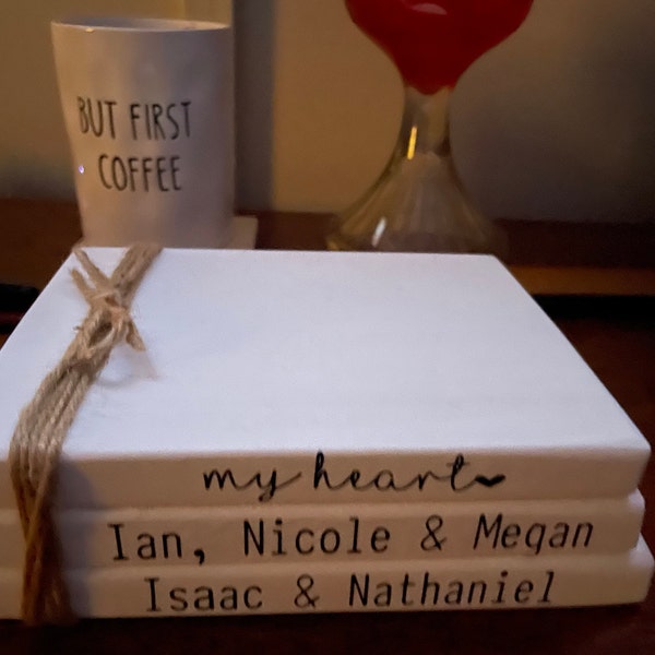 Wooden Book Stack, Decorative Book Set , Bookshelf Decor, This is Us ...