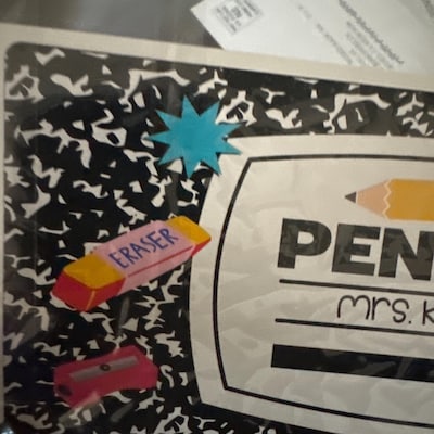 Custom Pencil Dispenser Vinyl Decal Personalized With a Name. DECAL ...