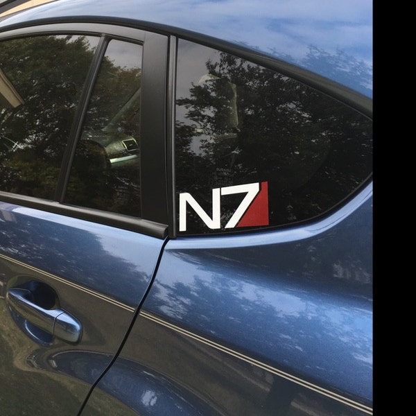 Mass Effect N7 Vinyl Decal | With Metallic Red | Gaming Logo | Gifts ...
