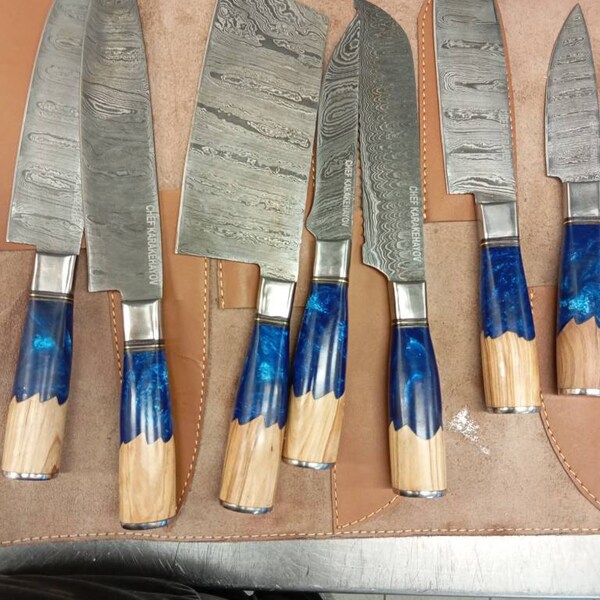 Kitchen Culinary Set, 7 Pcs Chef Set , BBQ Damascus Kitchen Set ...