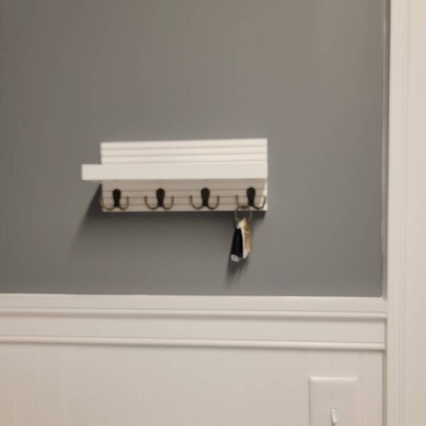 Wooden Key Holder for Wall, Entryway Mail and Key Holder, Key Hanger ...