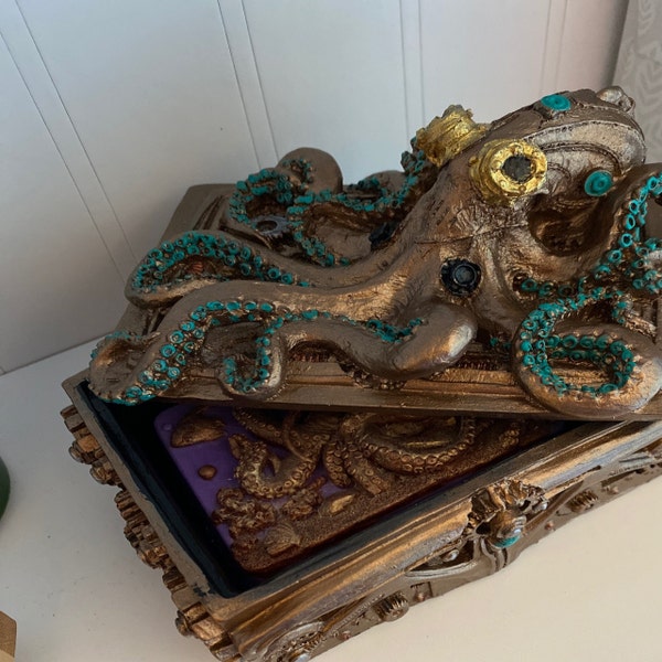 STEAMPUNK Octopus Treasure Box, Trinket Box, Jewelery Box - Etsy