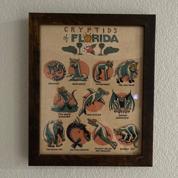 Famous Cryptids of Florida Print - Etsy