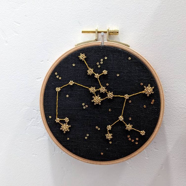 Lyra, Hand Embroidery, Constellation Artwork - Etsy