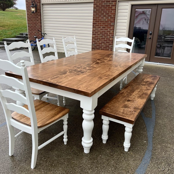 Chunky Unfinished Hardwood Farmhouse Dining Table Legs, Set of 4 ...