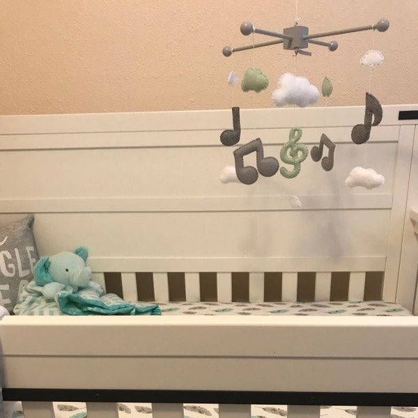 Music Note Mobile: Modern Nursery Musical Note Decor in Girl Room ...