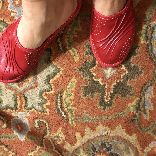 Women's Sheepskin Slippers, Traditional Polish Moccasins \ High-quality ...