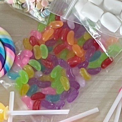 100pcs Fake Small Size Jellybeans NOT Actual Size see Pics Charms NOT ...